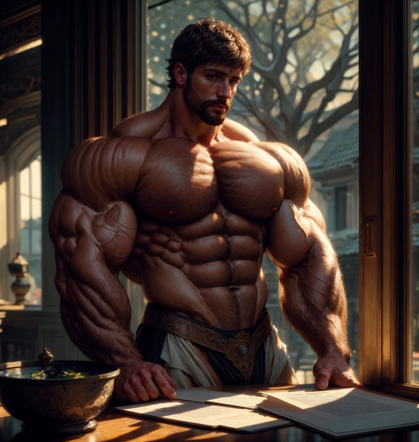 artmale, impressionism, male focus, muscular, male - SeaArt AI