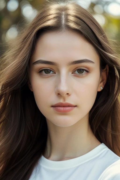 (masterpiece), a stunning intricate real camera portrait of dasha taran wearing white tee ...