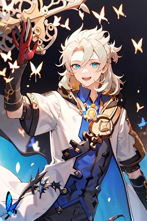 albedo (genshin impact), 1boy, male focus, gloves, solo - SeaArt AI