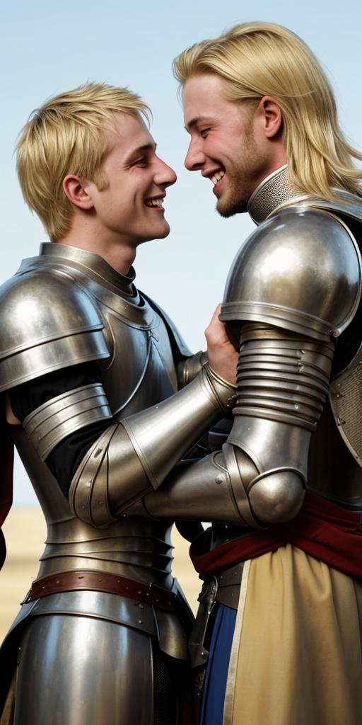 Two men in armor are standing next to each other - SeaArt AI
