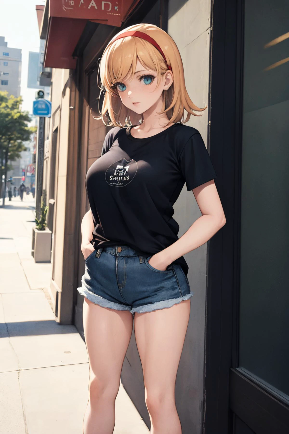 傑作, 最高品質, 不条理な, 1人の女の子, 一人で, フランソワーズ・アルヌール, ミディアムヘア, 赤いヘアバンド - SeaArt AI