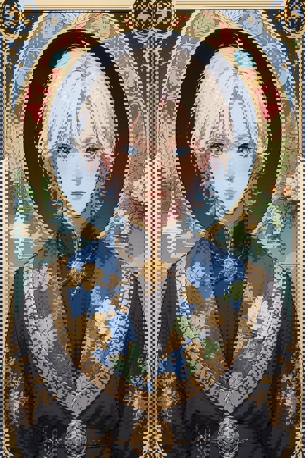 masterpiece, best quality, 1 male, , short white hair, the fool \(tarot ...