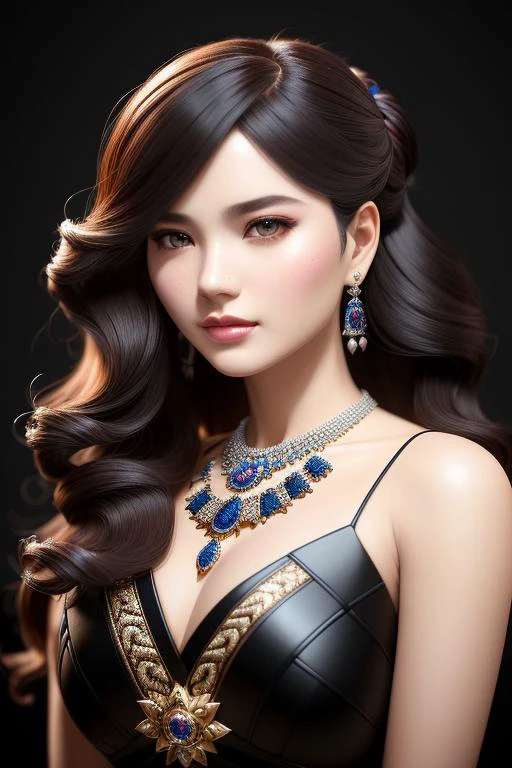 modelshoot style (from_side:1.3),a long wavvy caremel hair beautiful light makeup female, photo ...