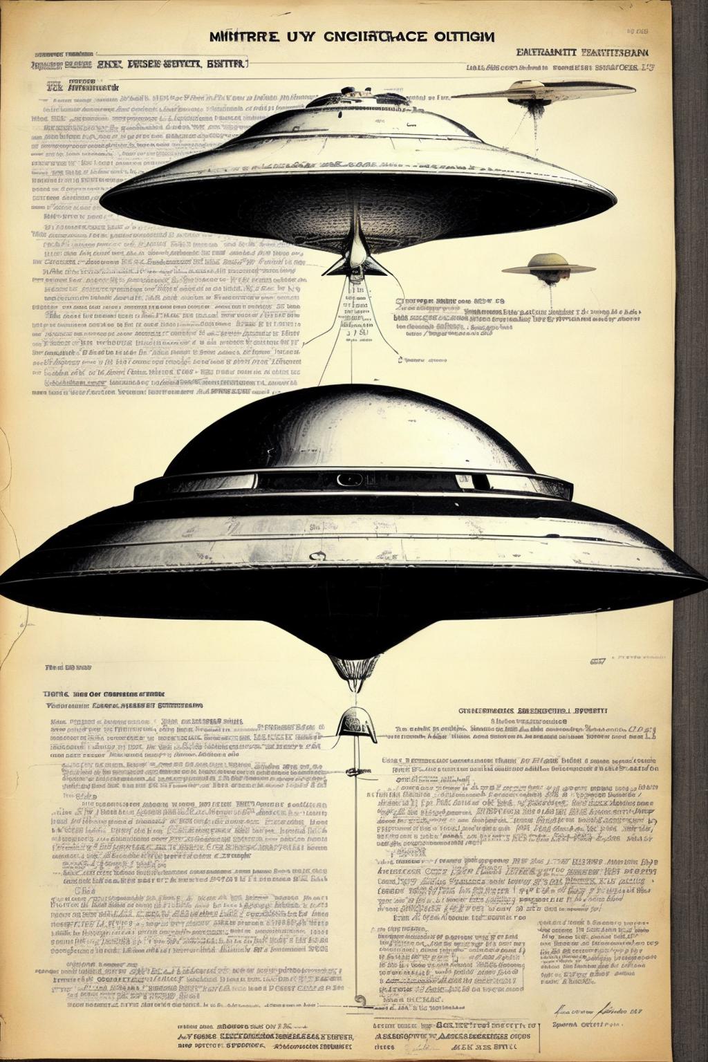 A close up of a drawing of a flying saucer - SeaArt AI