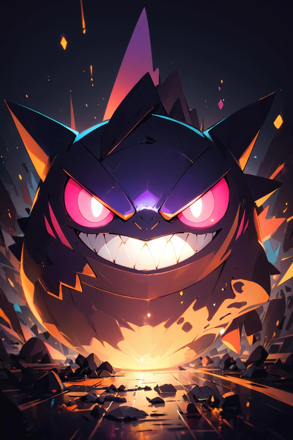 A cartoon pokemon character with glowing eyes and glowing eyes - SeaArt AI
