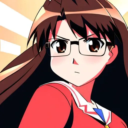 Koyomi Mizuhara, Brunette hair, long hair, glasses, medium breasts - SeaArt AI
