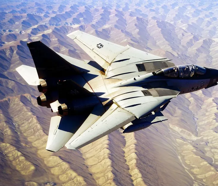 (masterpiece, best quality:1.2), ultra-detailed, F14 Jet, view from top ...