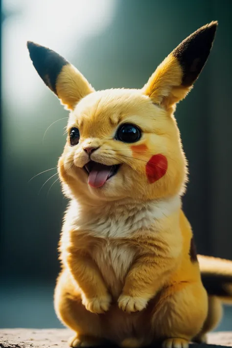Photography, full body of real life pikachu portrait, symmetrical, highly detailed, smooth ...