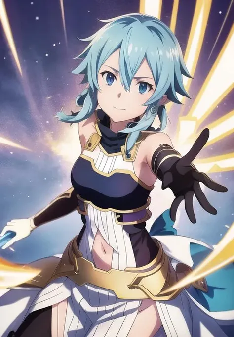 Solus_SAO_A, sinon, smile, sitting, grass - SeaArt AI