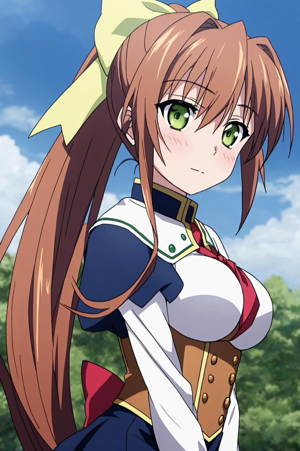 Imari Anime Art Style 1girl Solo Long Hair Breasts Blush Brown