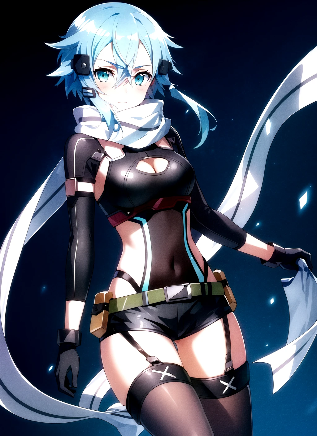 bunbun masterpiece, best quality, sinon, 1girl, aqua hair - SeaArt AI