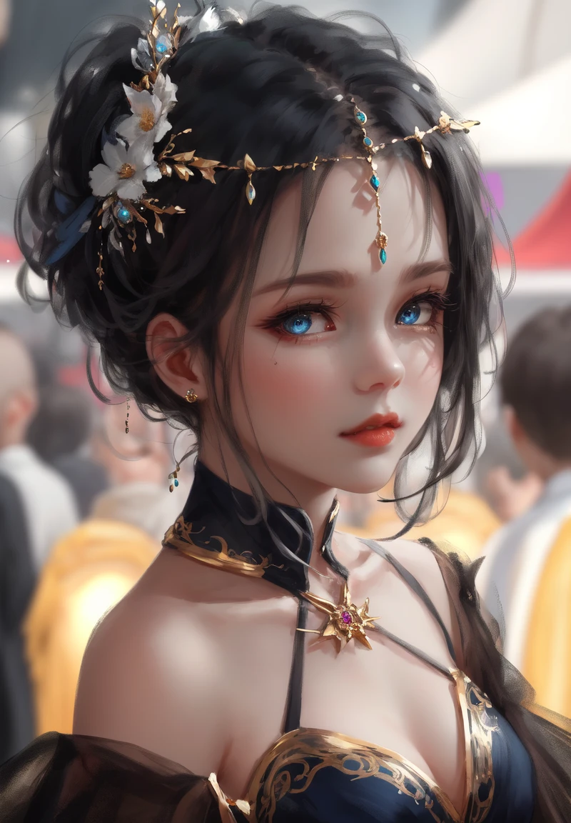 wlop, beautiful girl, jewelry, hair ornament, cute face - SeaArt AI