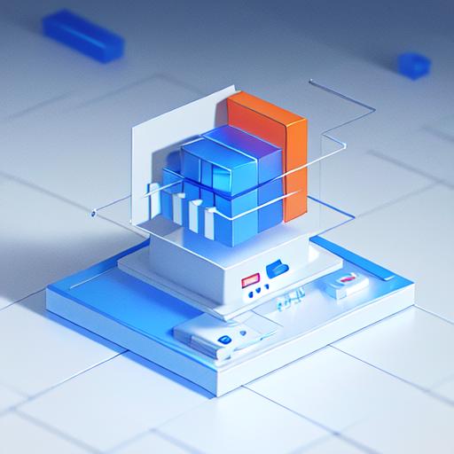 A close up of a computer with a cube on top of it - SeaArt AI