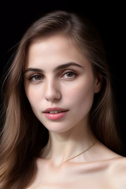 A close up of a woman with long hair and a necklace - SeaArt AI