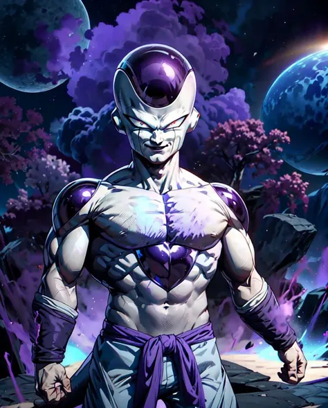 masterpiece, best quality, 1boy, frieza, closeup - SeaArt AI