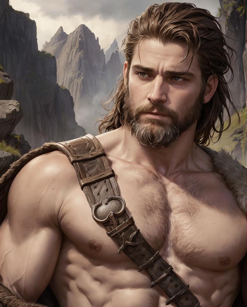 full body of a faux traditional media Abstract of a Lanky Pacific ...