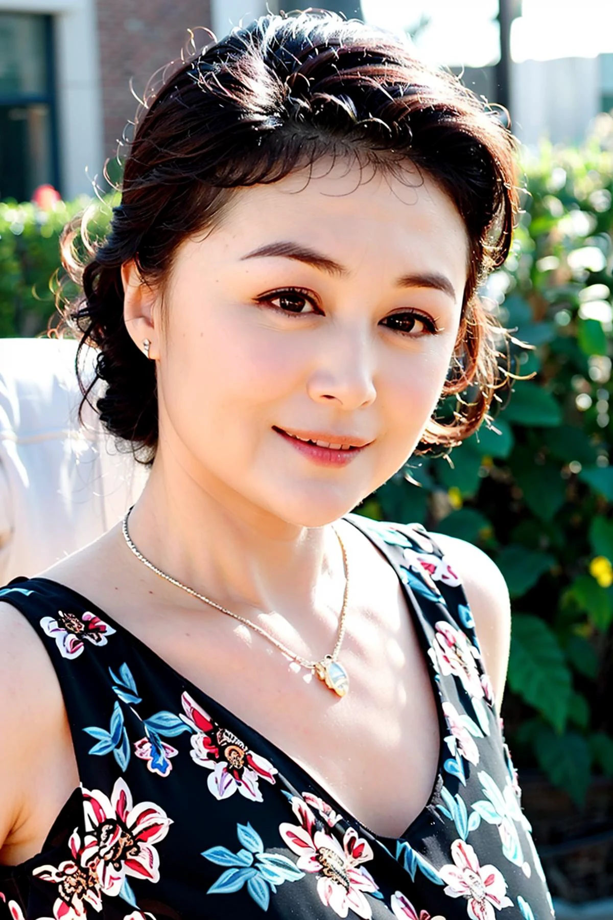 ネックレスをつけて椅子に座っている女性がいます Seaart Ai