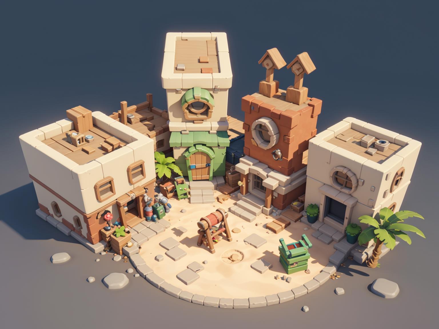 masterpiece, best quality, toon,3d,sandbox