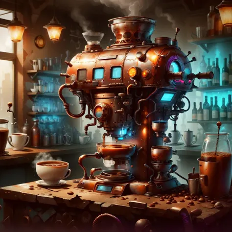 NerazimAI coffee machine , intricate, detailed - SeaArt AI