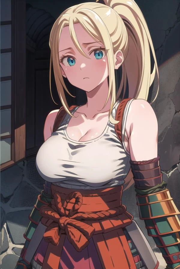 A Woman With Blonde Hair And Blue Eyes Standing In A Room Seaart Ai