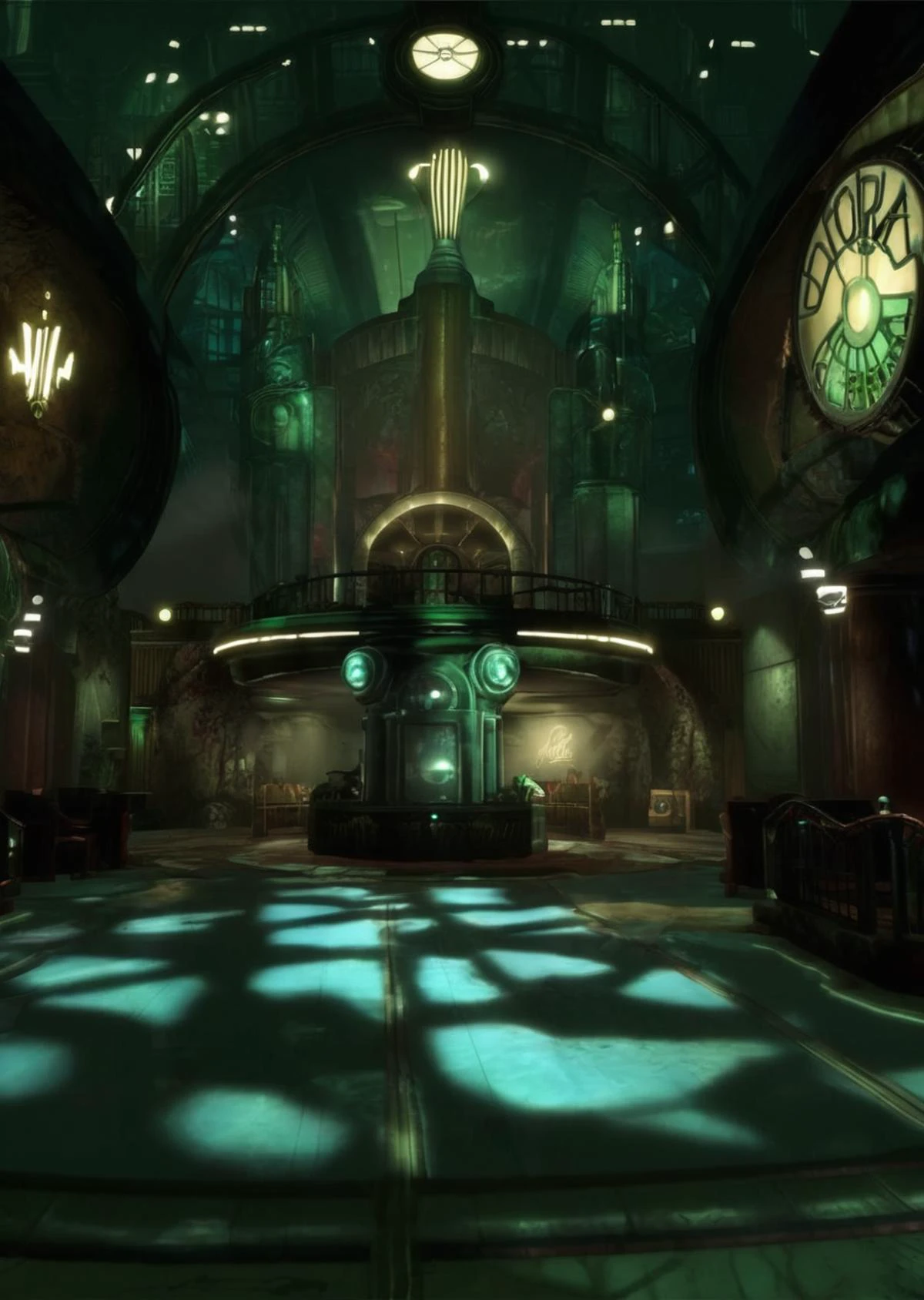 There is a large clock tower in a building with a lot of lights - SeaArt AI