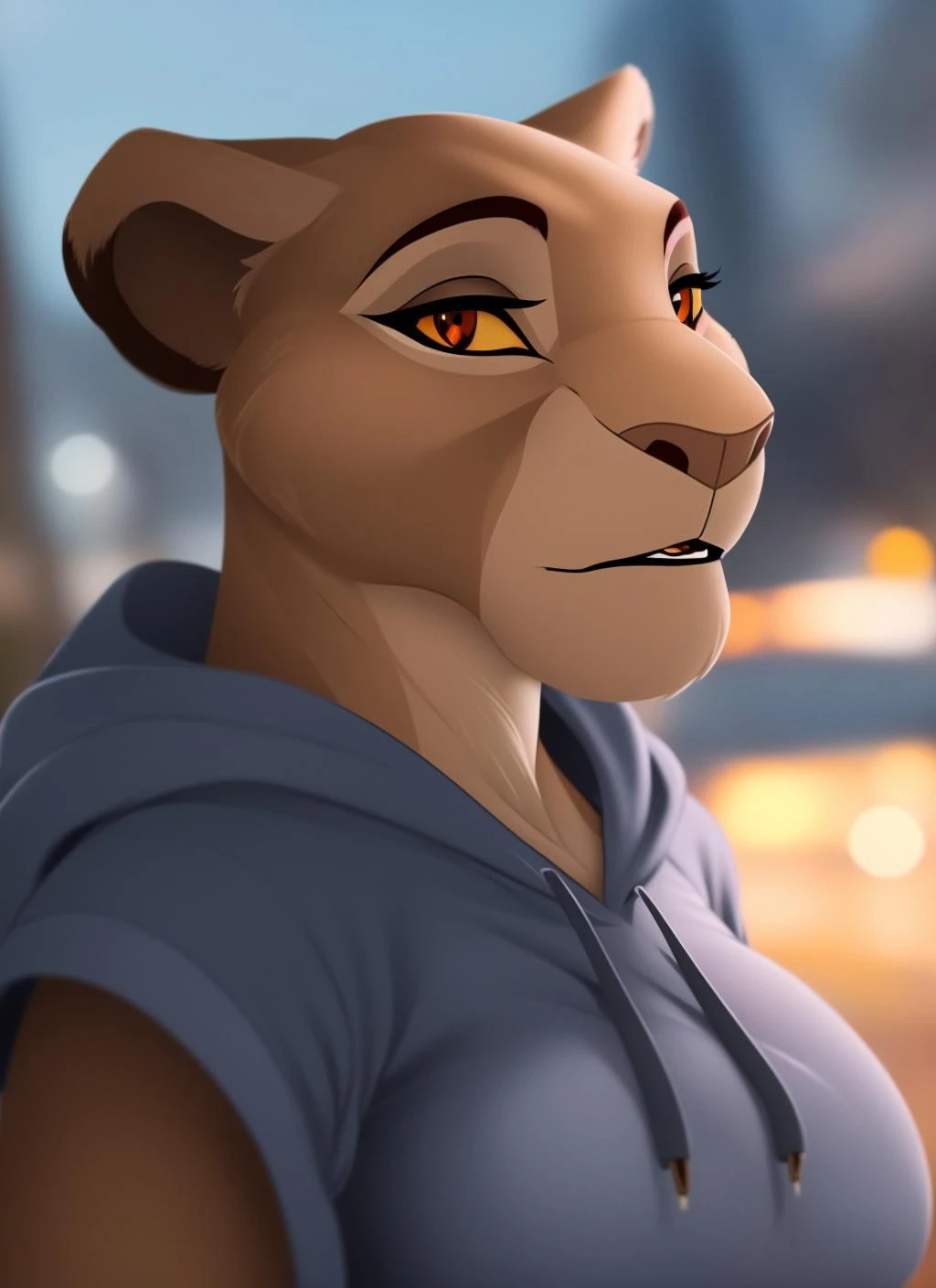 sarabi, furry female anthro, lion girl, portrait, close-up - SeaArt AI
