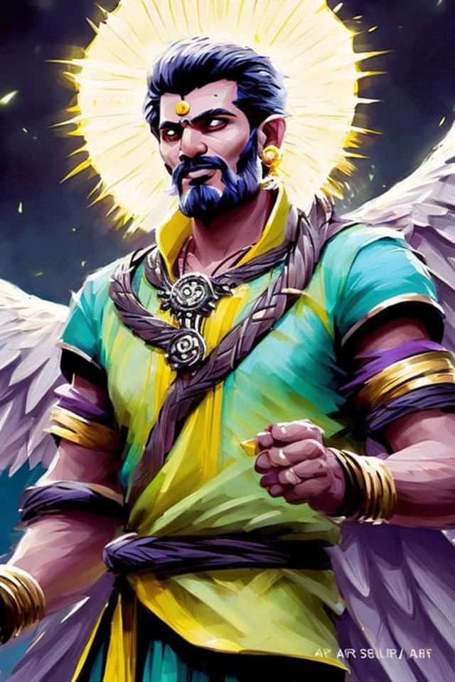 modelshoot style digital illustration medium shot of a indian male ...