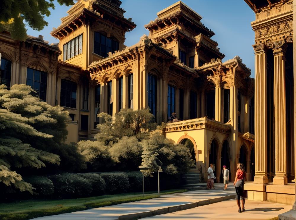 Arafed view of a large building with a clock tower - SeaArt AI