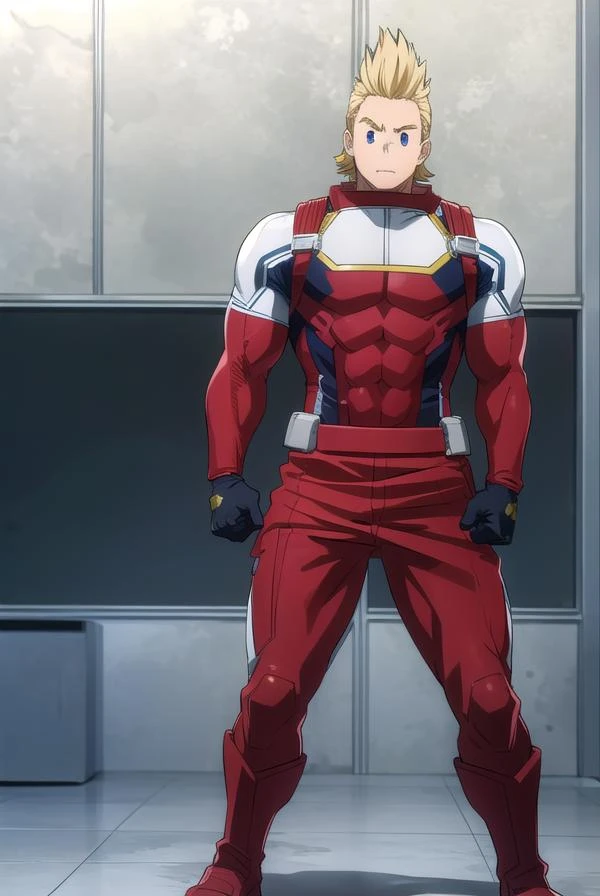 A man in a red suit standing in front of a window - SeaArt AI