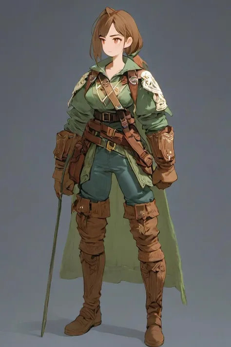 female adventurer, full body, game art style, (masterpiece), best ...