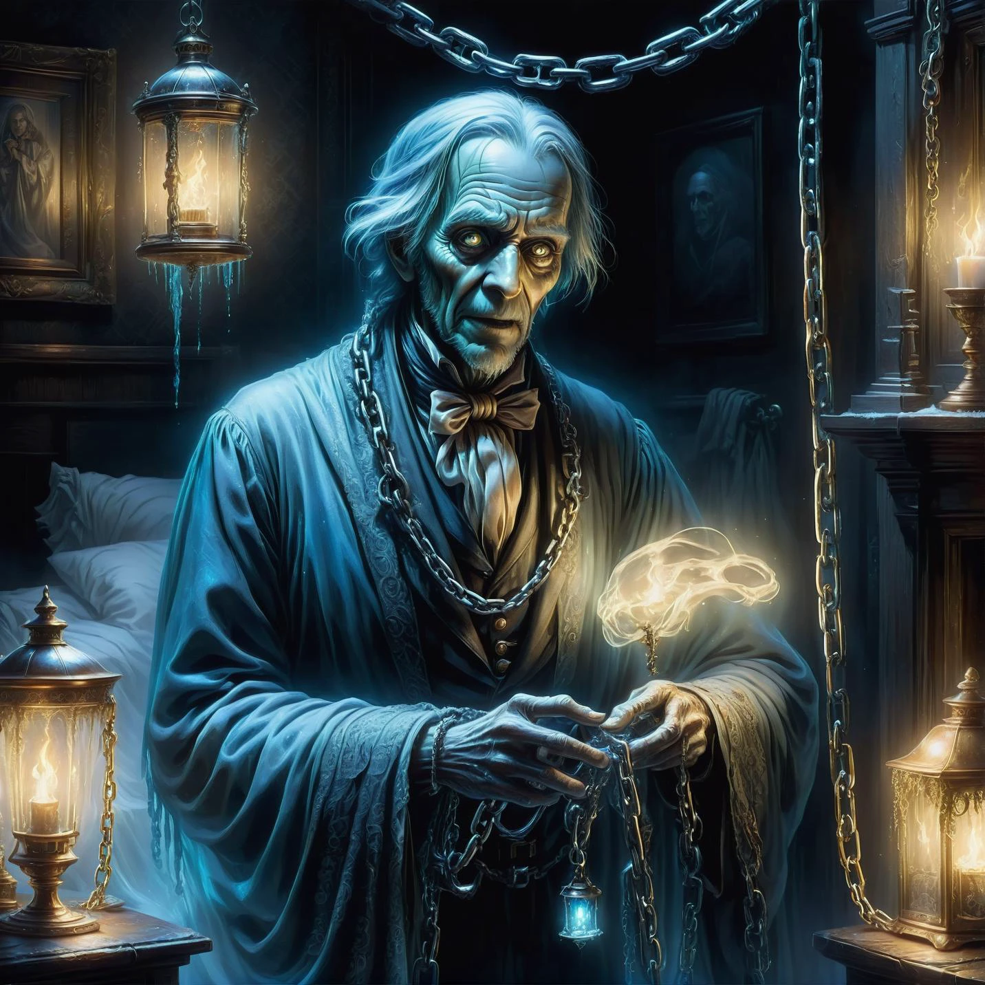 A close up of a person holding a light in a room - SeaArt AI