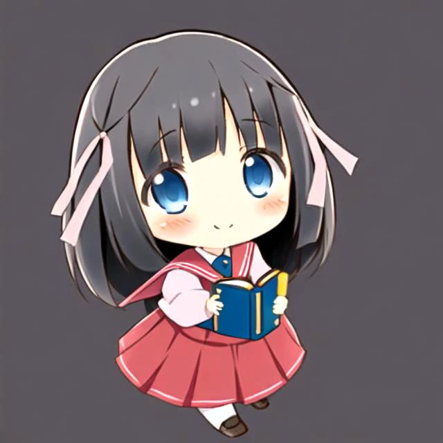 A close up of a cartoon girl holding a book - SeaArt AI