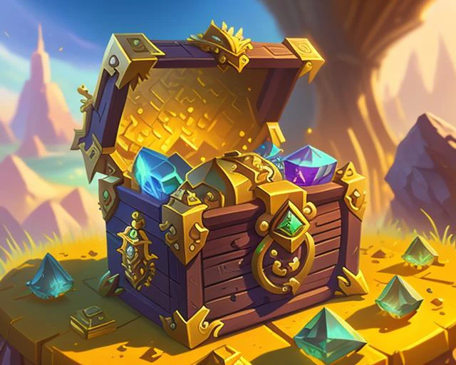 world of warcraft style video game concept art of a treasure chest ...