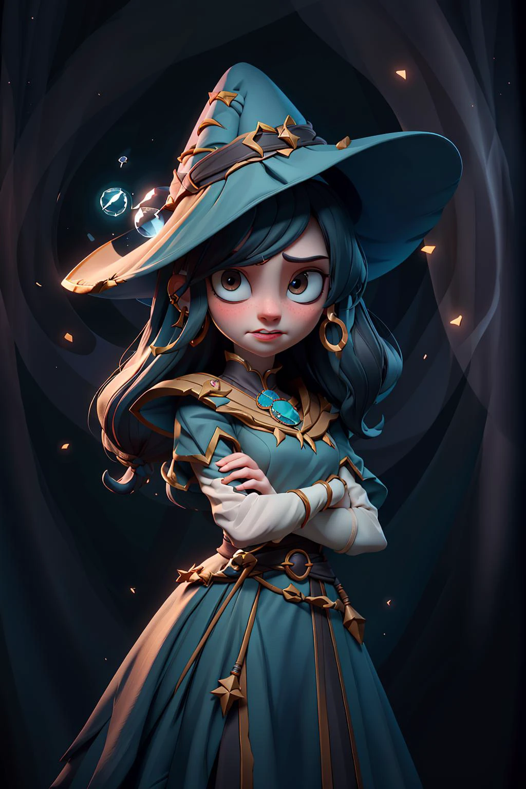 1girl, witch, crystal ball darkroom, dim light best quality ...