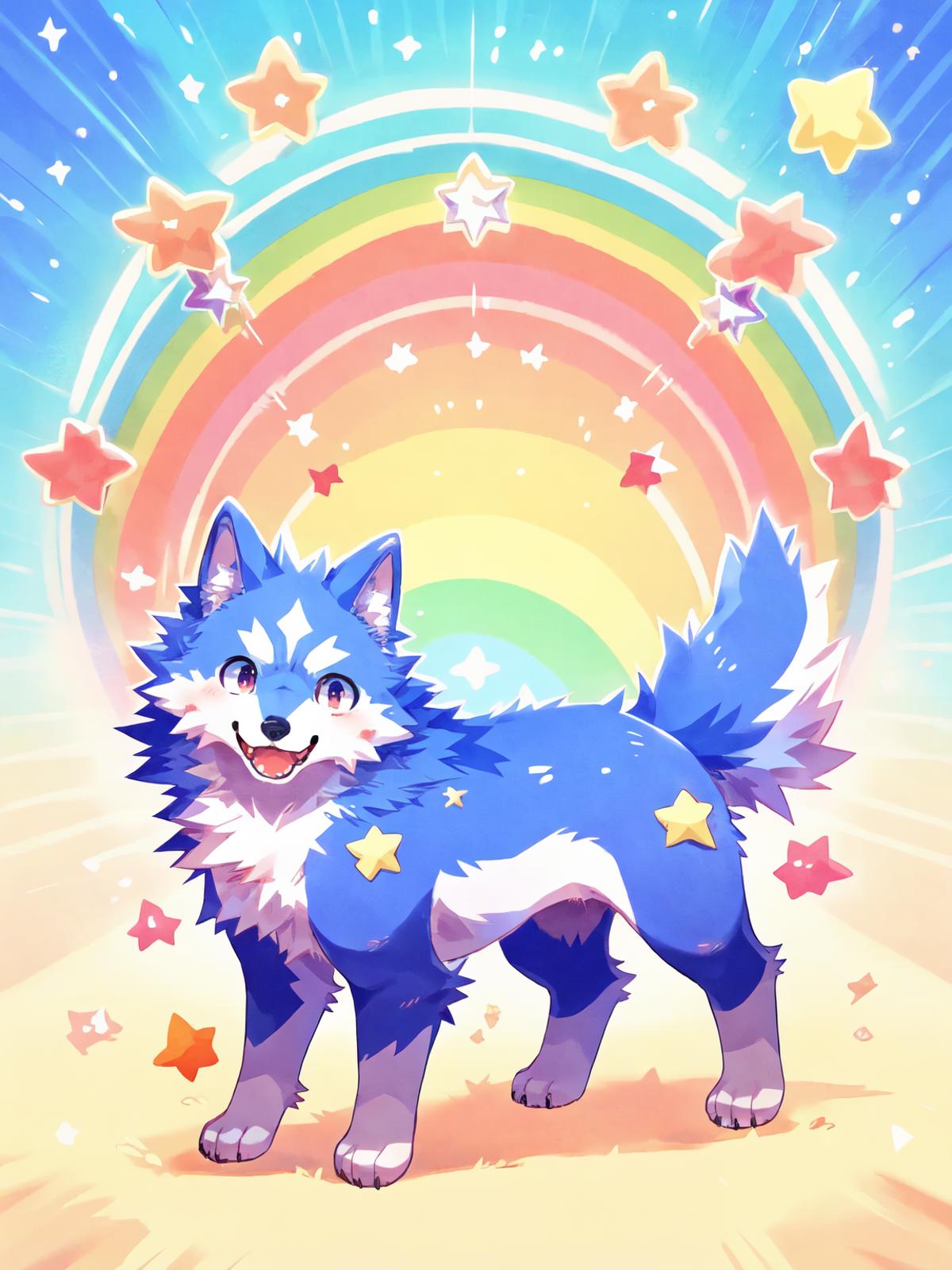 Hi res, kemono, kawaii style, furry, solo, male, wolf , feral - SeaArt AI