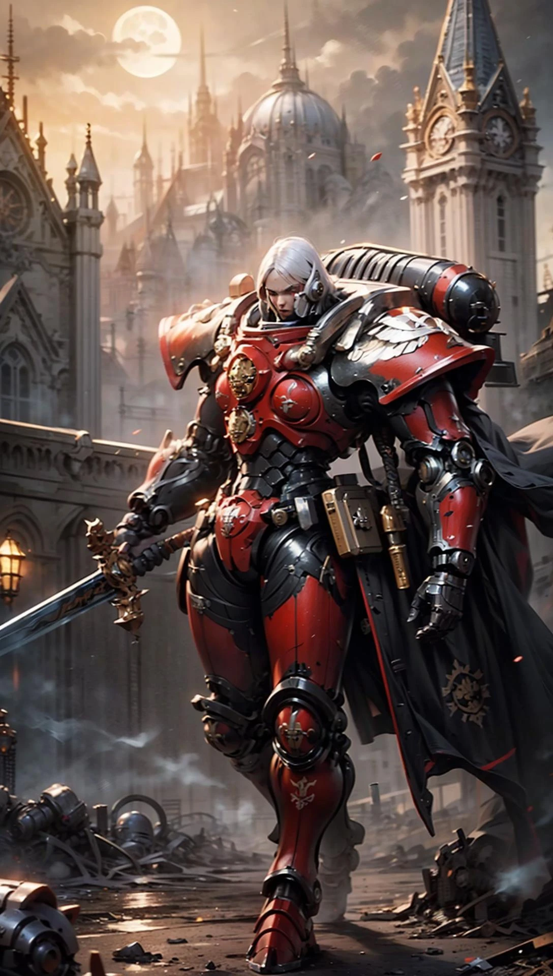 adepta sororitas of bloody rose piloting warsuit, elite imperial ...