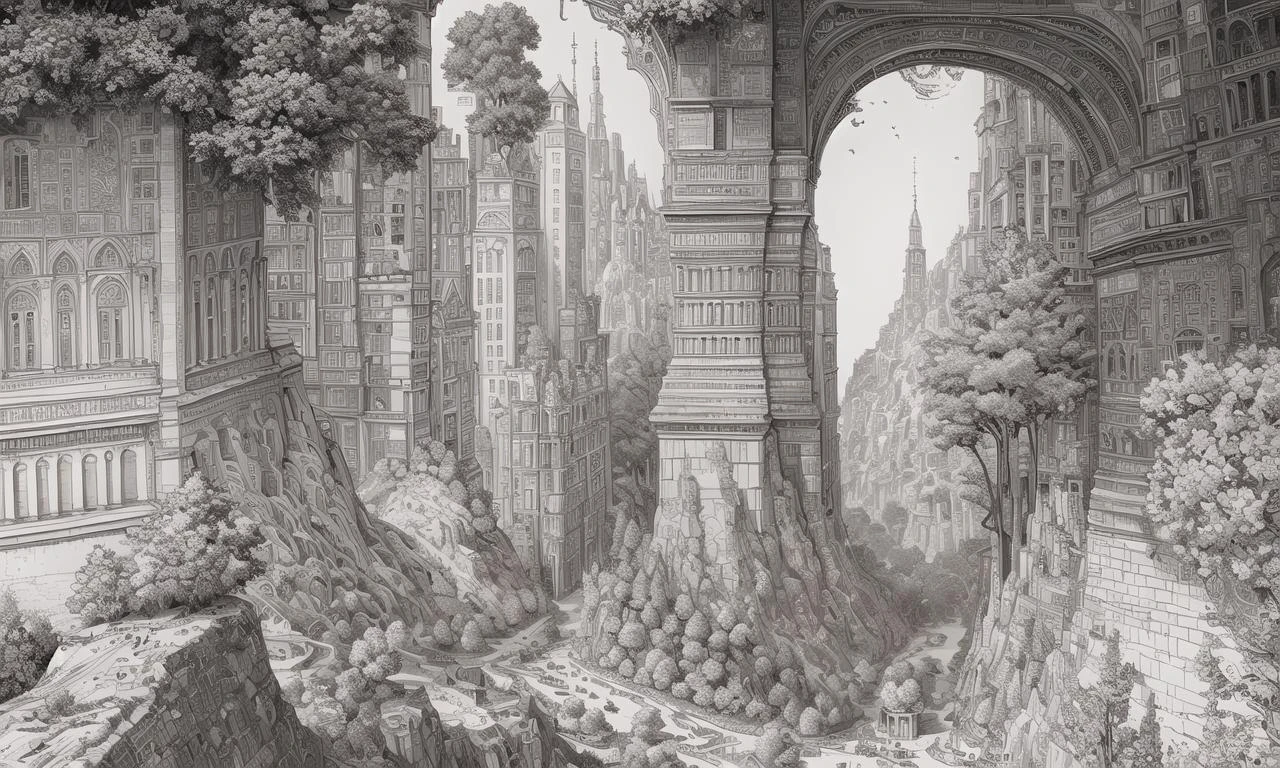 (masterpiece), A stunning and intricate high contrast (line drawing:1.2 ...