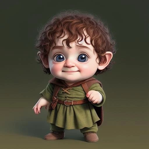 portrait of cutest frodo baggins baby illustration, artstation, CGI ...