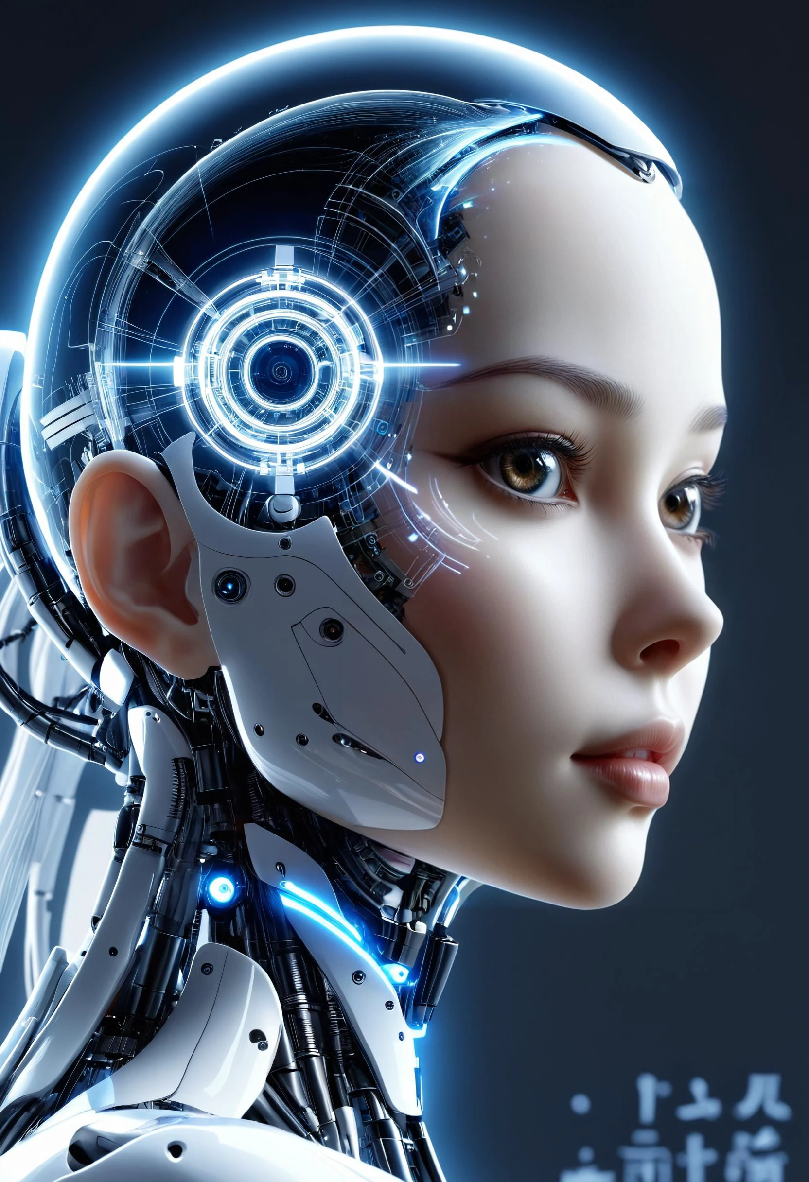 dvr-wwyt, a woman, an evil humanoid robot future AI waifu, double exposure - SeaArt AI