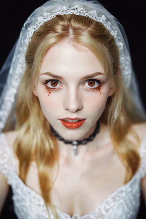 A close up of a woman with blood on her face - SeaArt AI