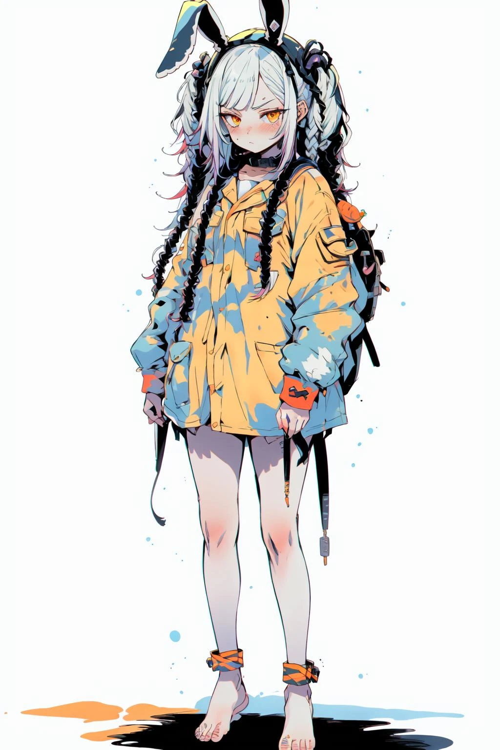 1girl, prison clothes, usada pekora, virtual youtuber, long hair ...