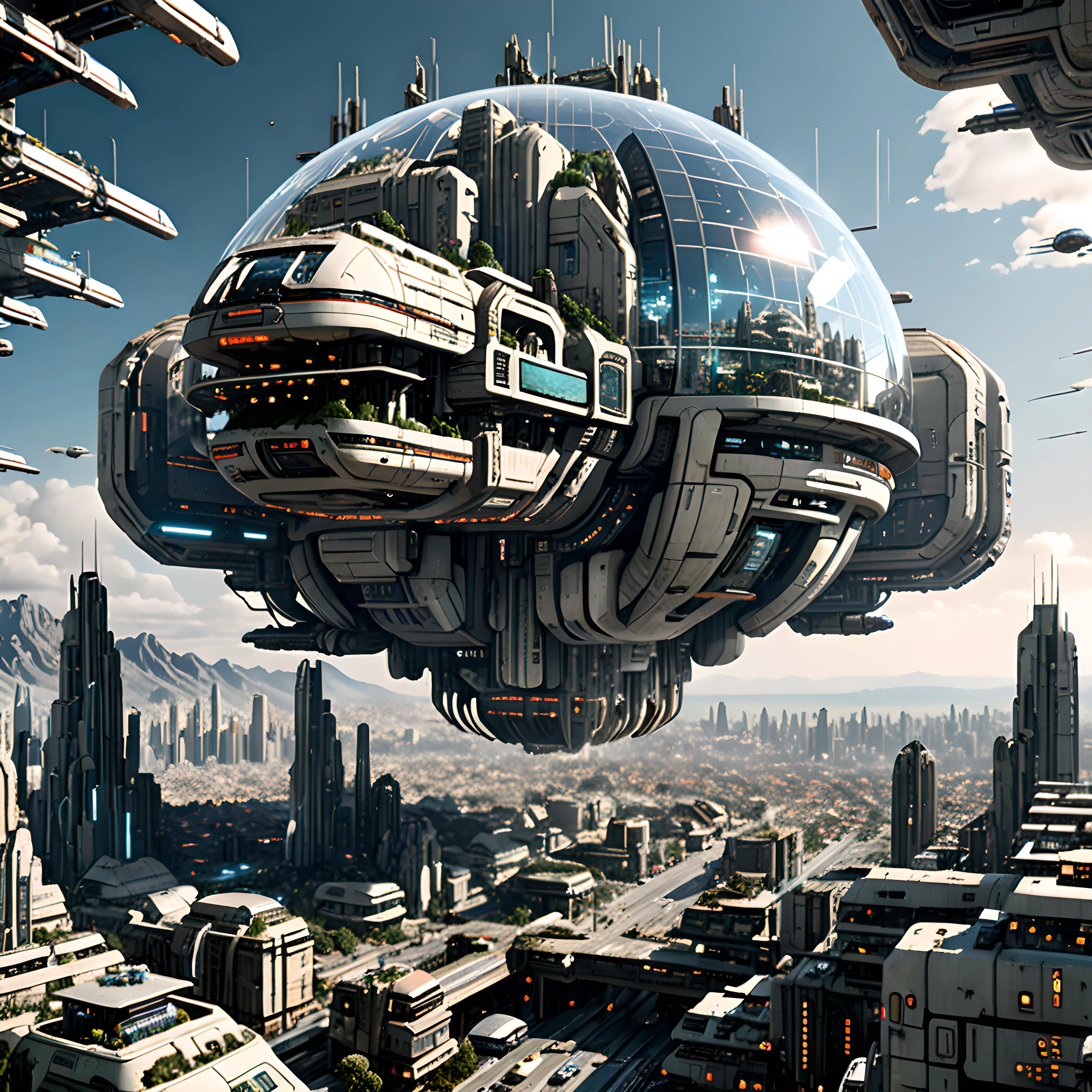 Futuristic city with futuristic architecture and futuristic buildings in the background - SeaArt AI