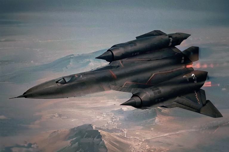 analog gloomy aerial photo of a blackbird stealth plane, ((nighttime)), (orbit of earth), snowy ...