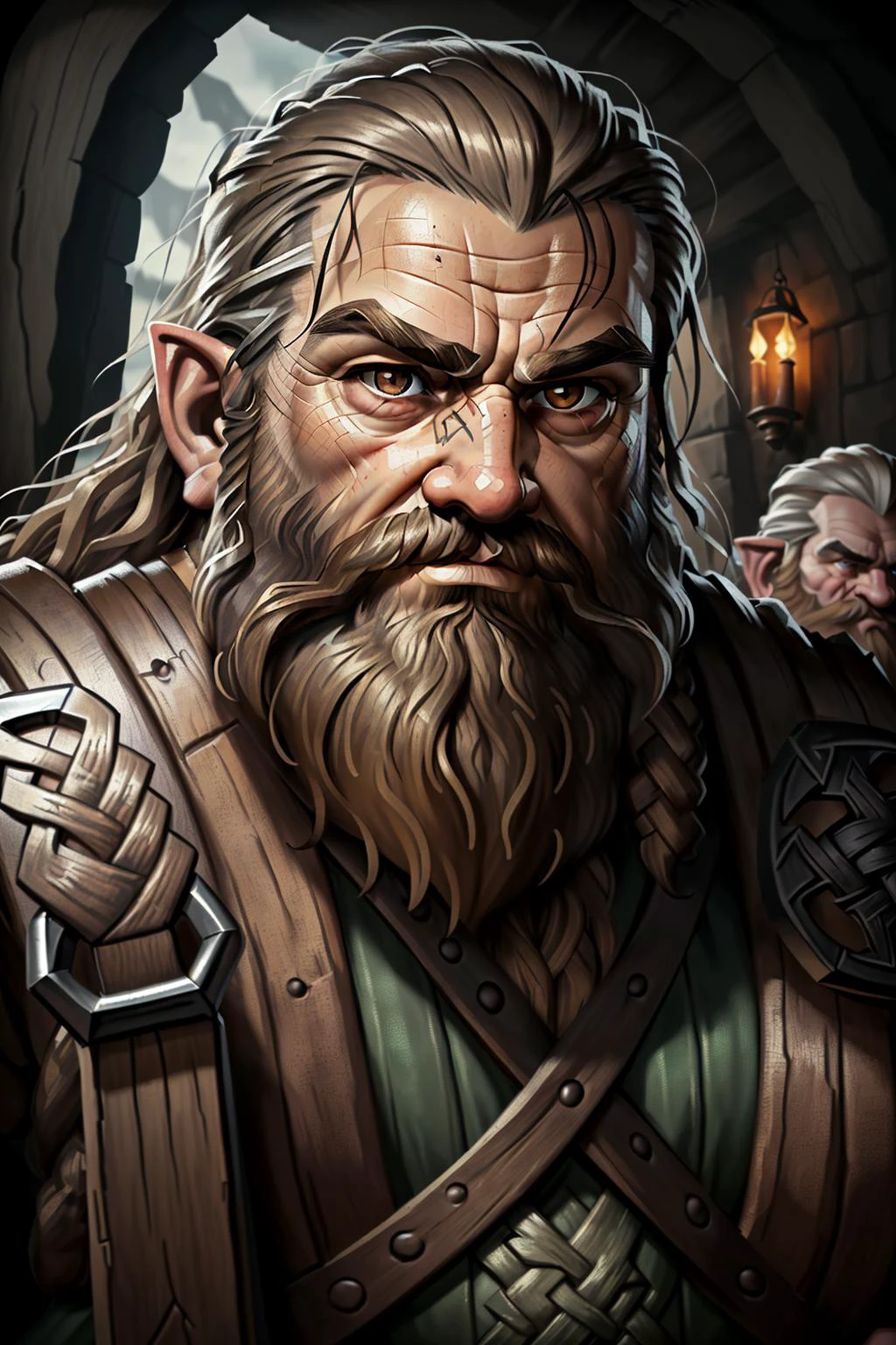 A man with long hair and beards in a dark room - SeaArt AI