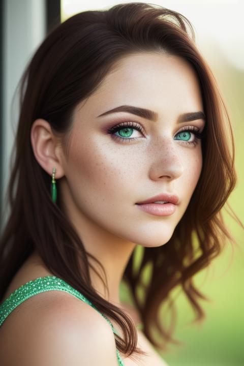 beautiful lady, freckles, dark - SeaArt AI