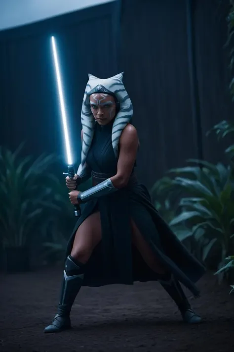 cinematic film still ahsoka tano at at art gallery, close up shot . shallow depth of field ...