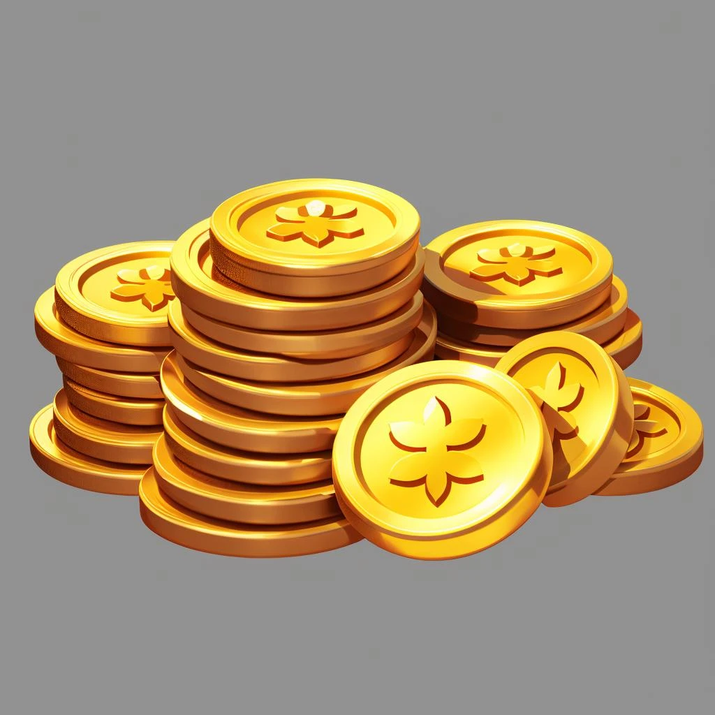 Concept Art, In-Game Currency Items, No Humans, Gray Background, Simple ...