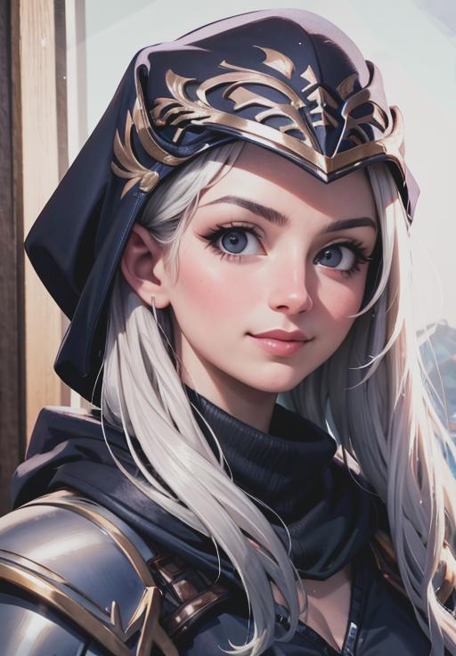 ashe, smirk, portrait,, (majes - SeaArt AI