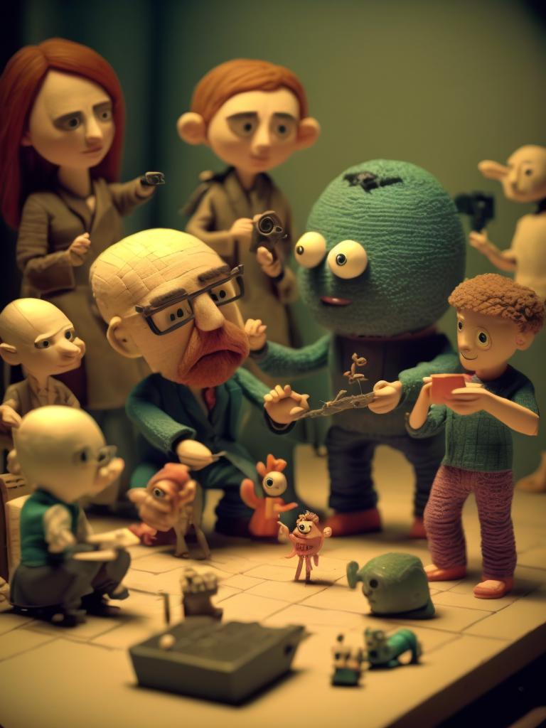 STOP-MOTION ANIMATION style a cinematic film still of a claymation stop ...