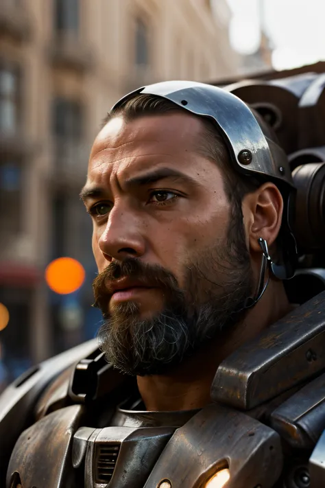 the matrix movie close up Portrait photo of muscular bearded guy in a ...